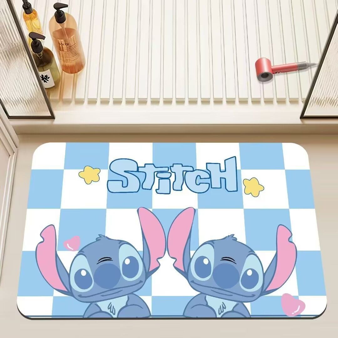 Stitch Area Rug Anime Bathroom Rug Cartoon Character Non-Slip Floor mat ...