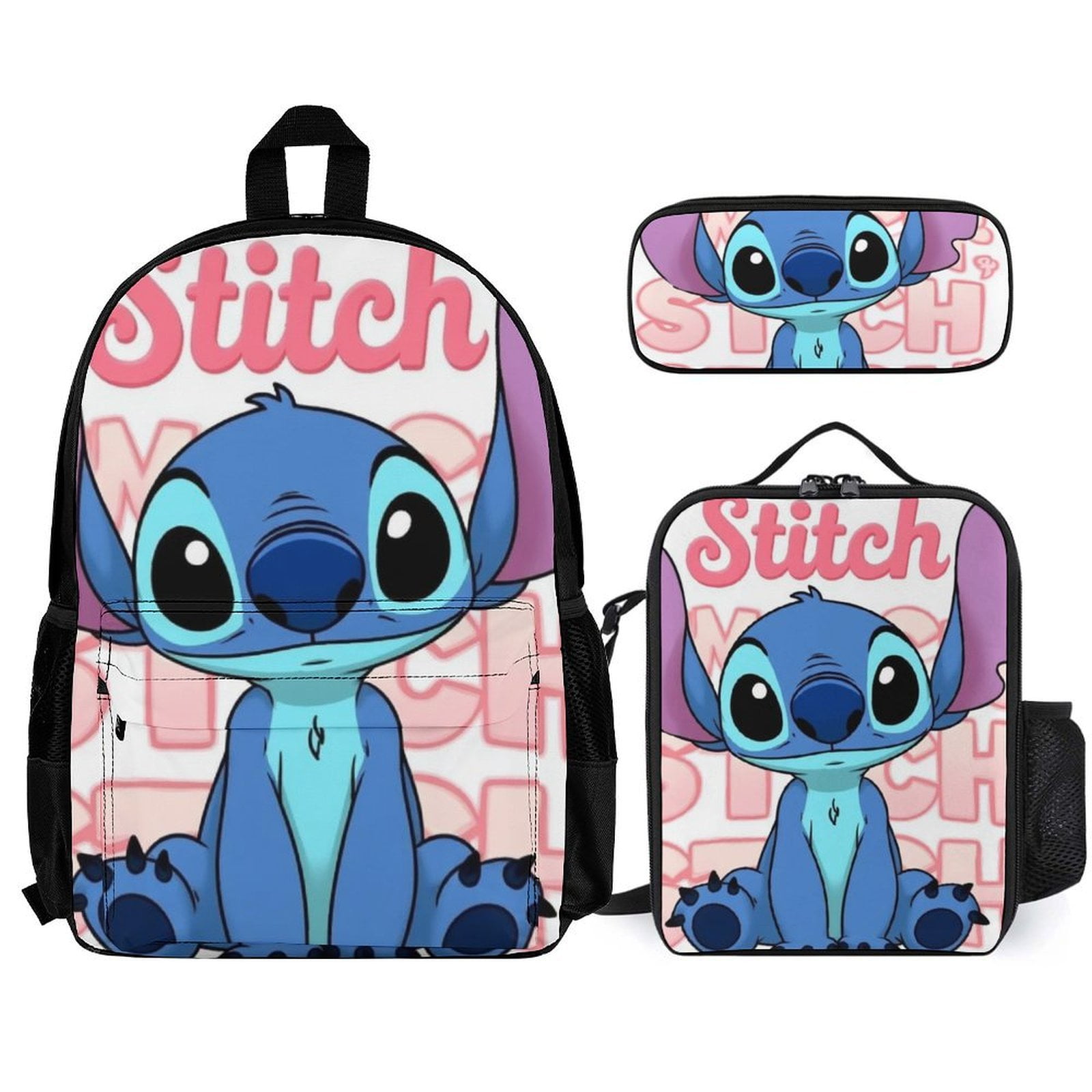Stitch Art Print 3PCS Backpack Backpack with Lunch Box Pencil Case ...