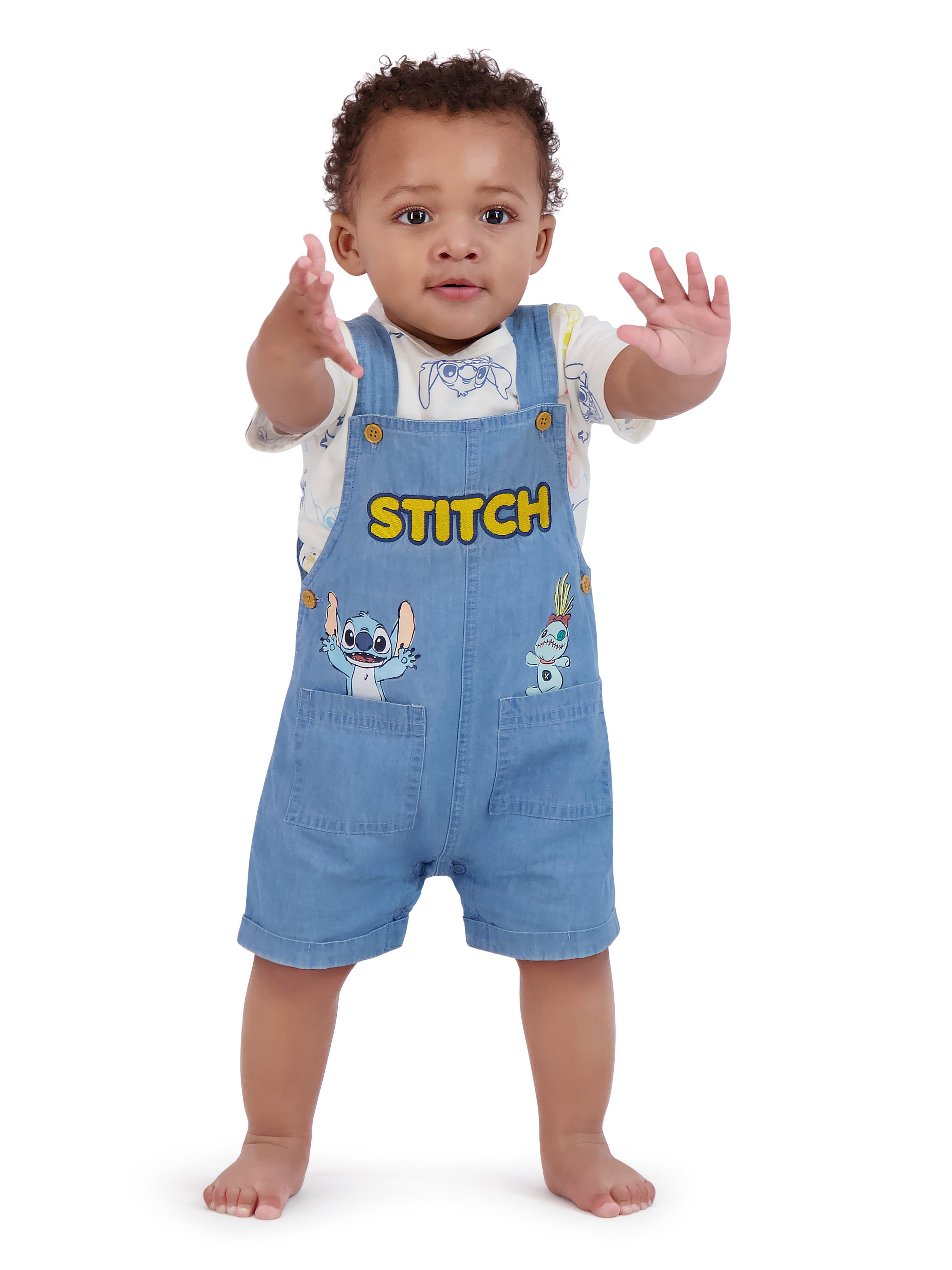 Stitch Baby Boy Shortall Set, Sizes 0/3 Months-24 Months - Walmart.com