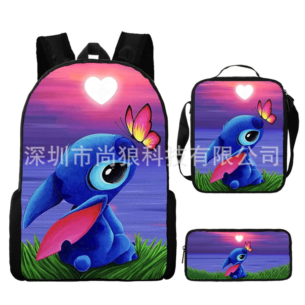 Stitch Backpack 3 PCS Set,Cute Cartoon Bags,for Stitch Fans Backpack ...