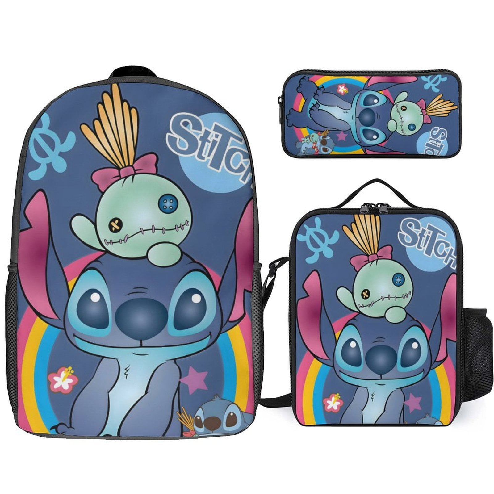 Stitch Backpack Set，3PCS Adorable Backpacks Large Capacity 17 Inches ...