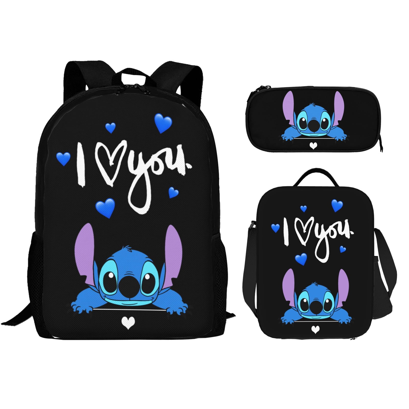 Stitch Backpack Set, Backpack with Lunch Box and Pencil Case 3pcs Set ...