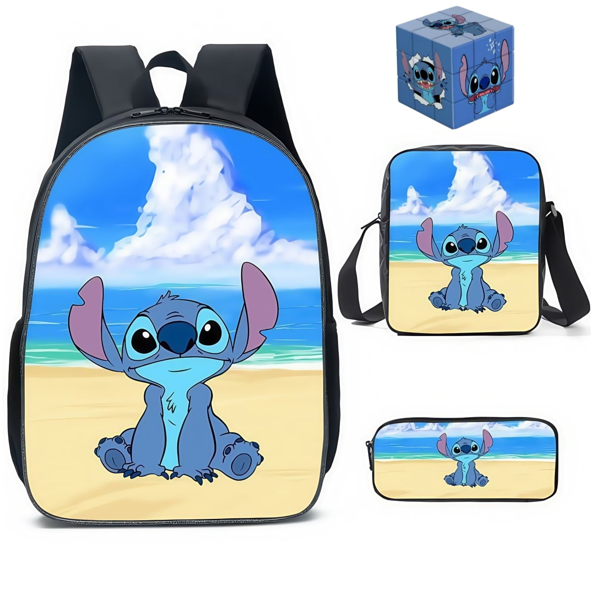Stitch Backpack Set – Cartoon School Backpack with Lunch Bag ...