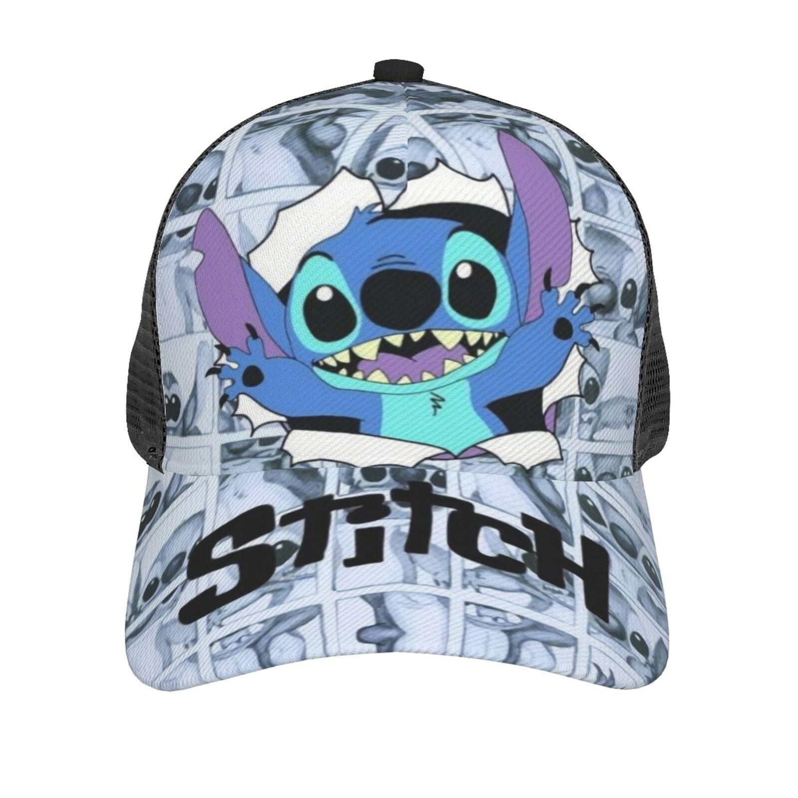 Stitch Baseball Caps Casual Fishing Sun Hat Mesh Back Adjustable For ...