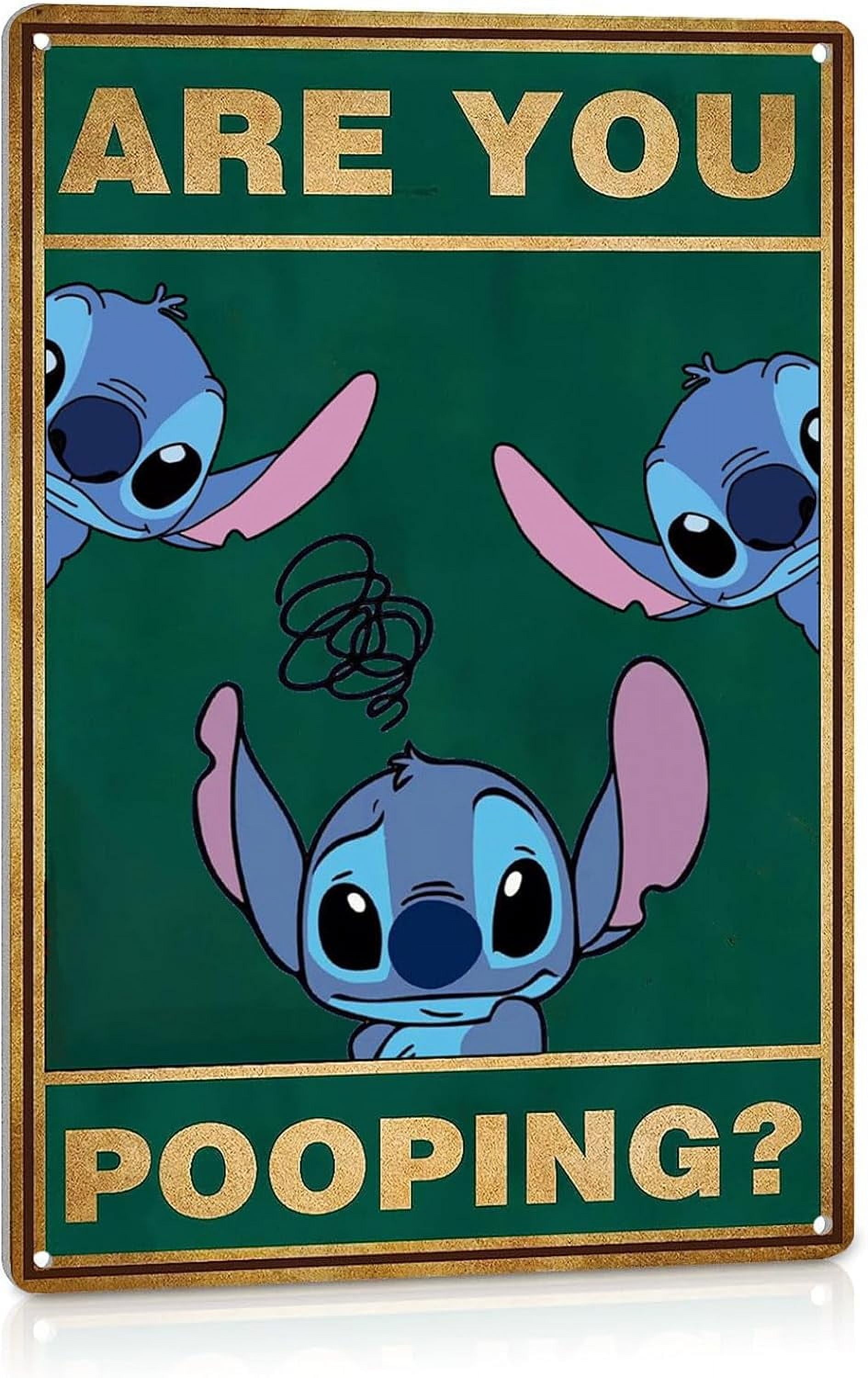 Stitch Bathroom Wall Decor Stitch Bathroom Signs Are You Pooping Metal ...