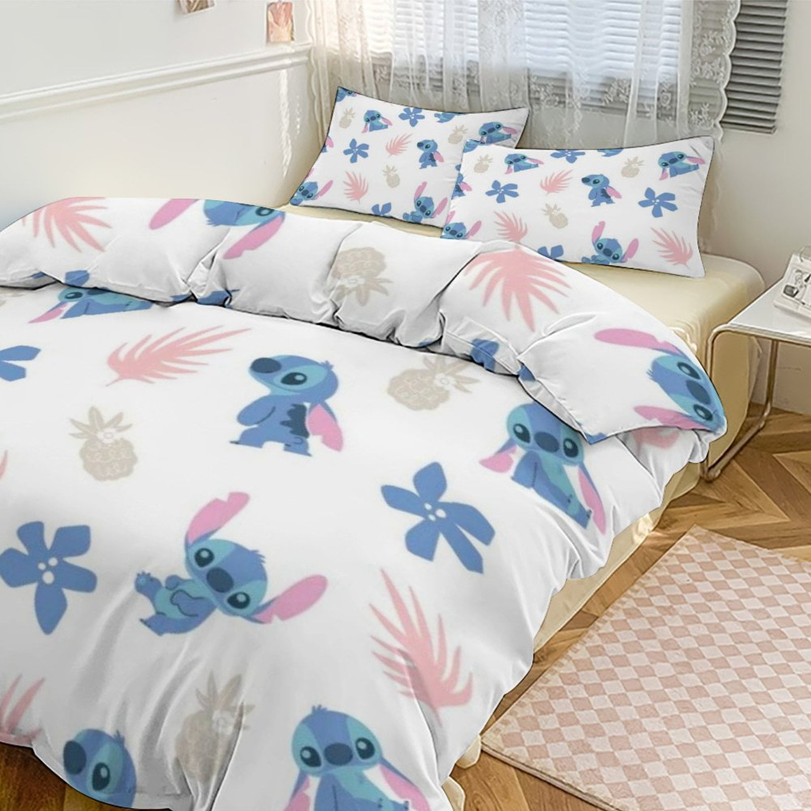 Stitch Bedding Set 3 Piece Soft Duvet Cover Includes 1 Bed Cover And 2 ...