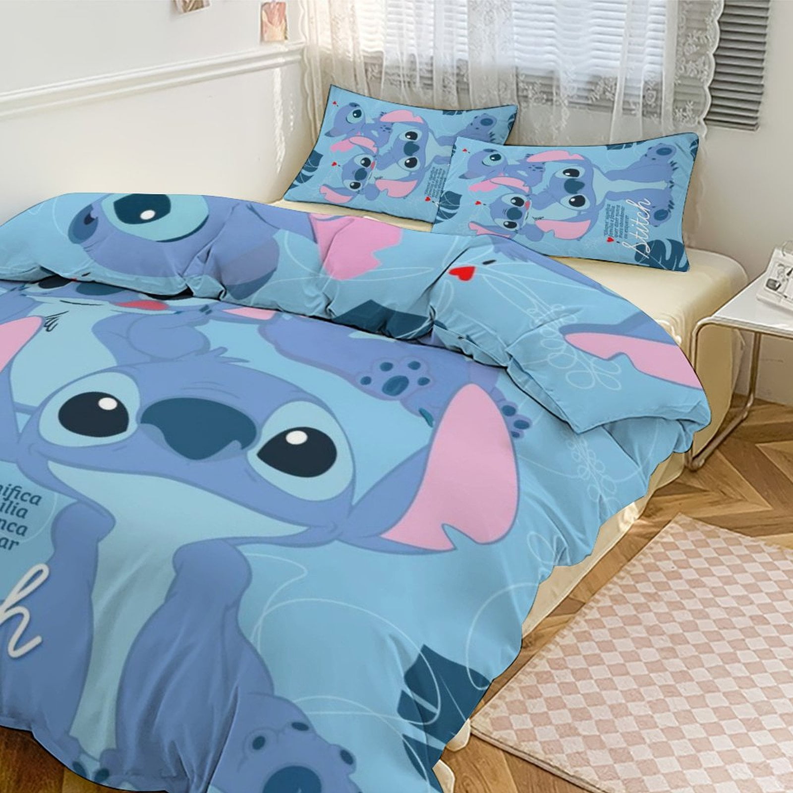 Stitch Bedding Set 3 Piece Soft Duvet Cover Includes 1 Bed Cover And 2 ...