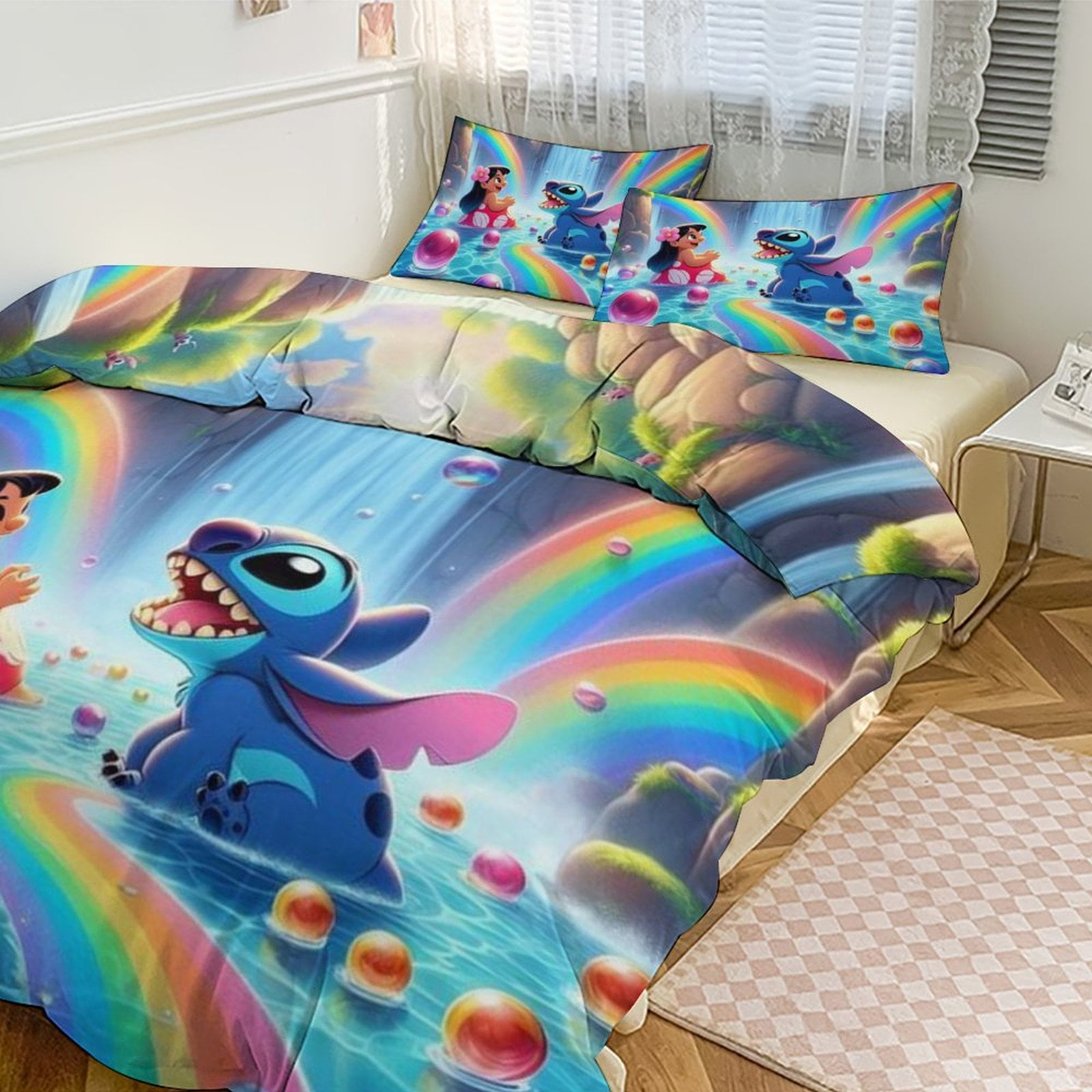 Stitch Bedding Set 3 Piece Soft Duvet Cover Includes 1 Bed Cover And 2 ...