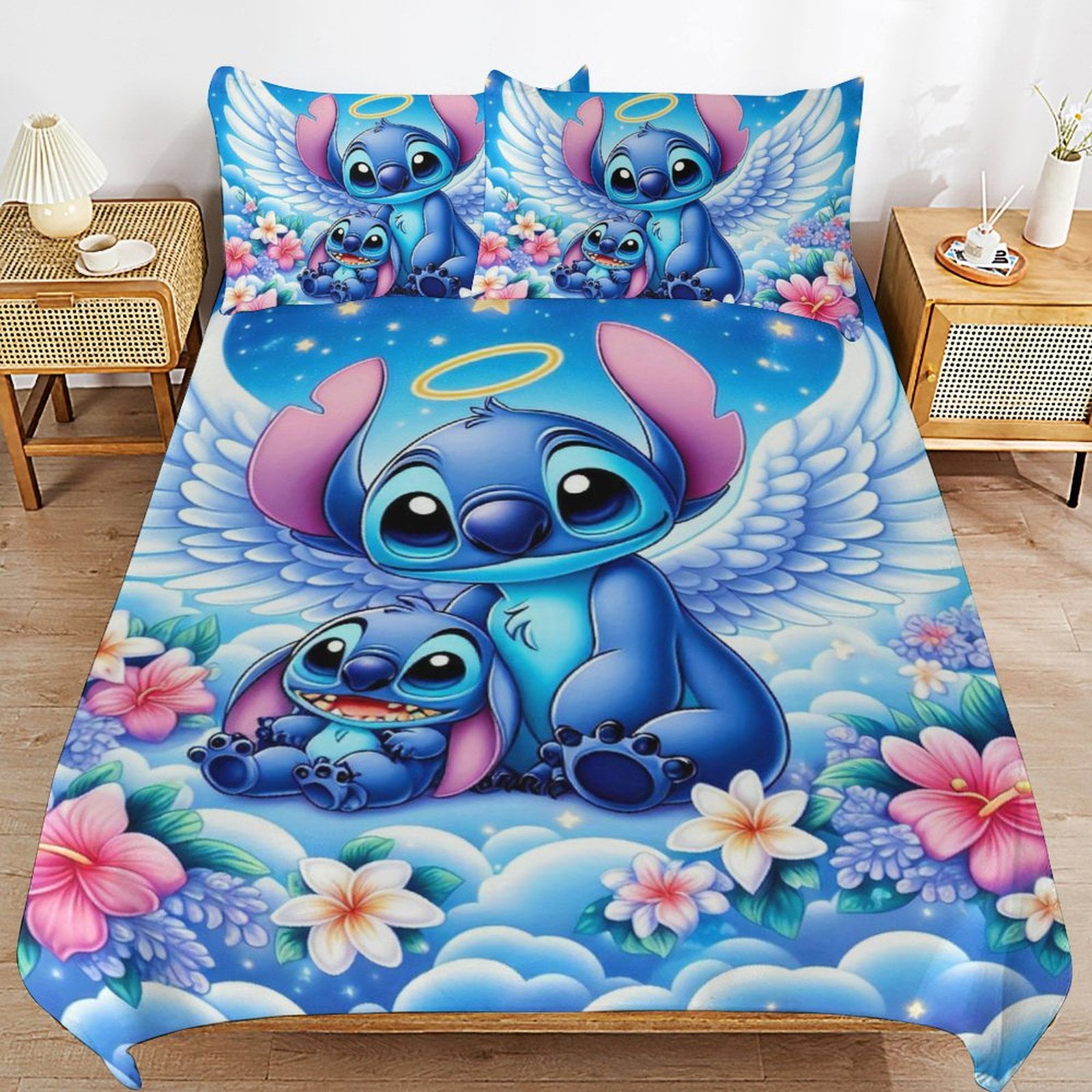 Stitch Bedding Sets 3 Piece Soft Duvet Cover Set,Double-sided Printing ...