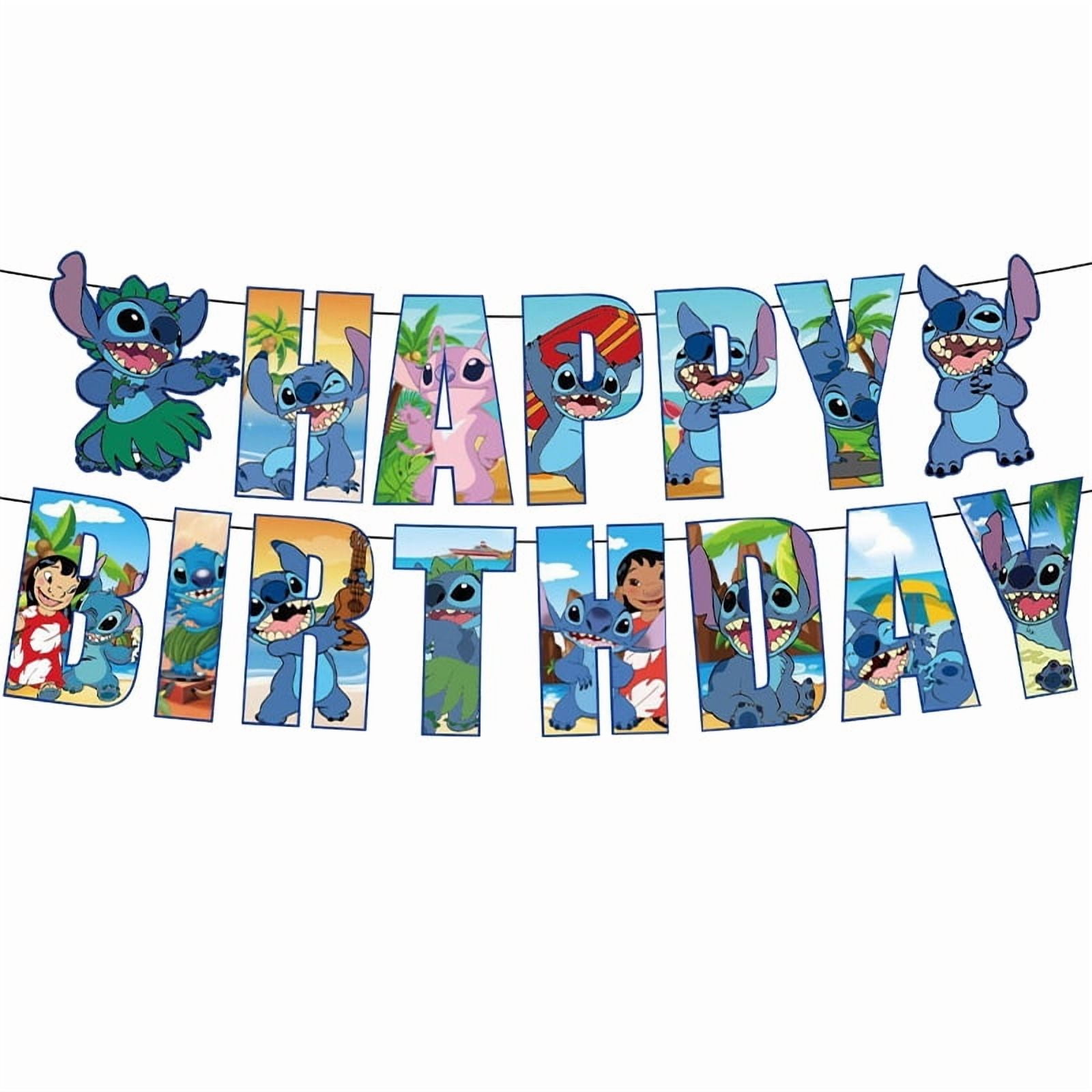 Stitch Birthday Banner Cartoon Happy Birthday banner Happy Birthday ...
