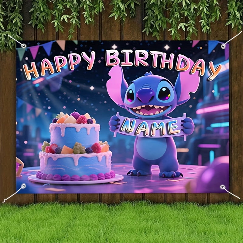 Stitch Birthday Banner - Perfect for classrooms, offices, photo booths ...