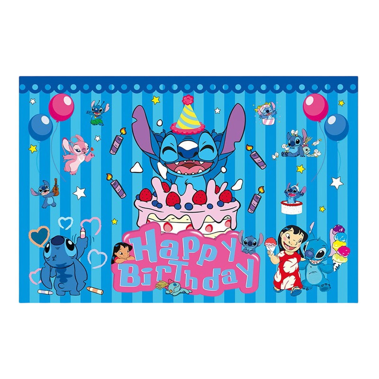 Stitch Birthday Decorations Birthday, Backdrop, Cupcake Toppers ...