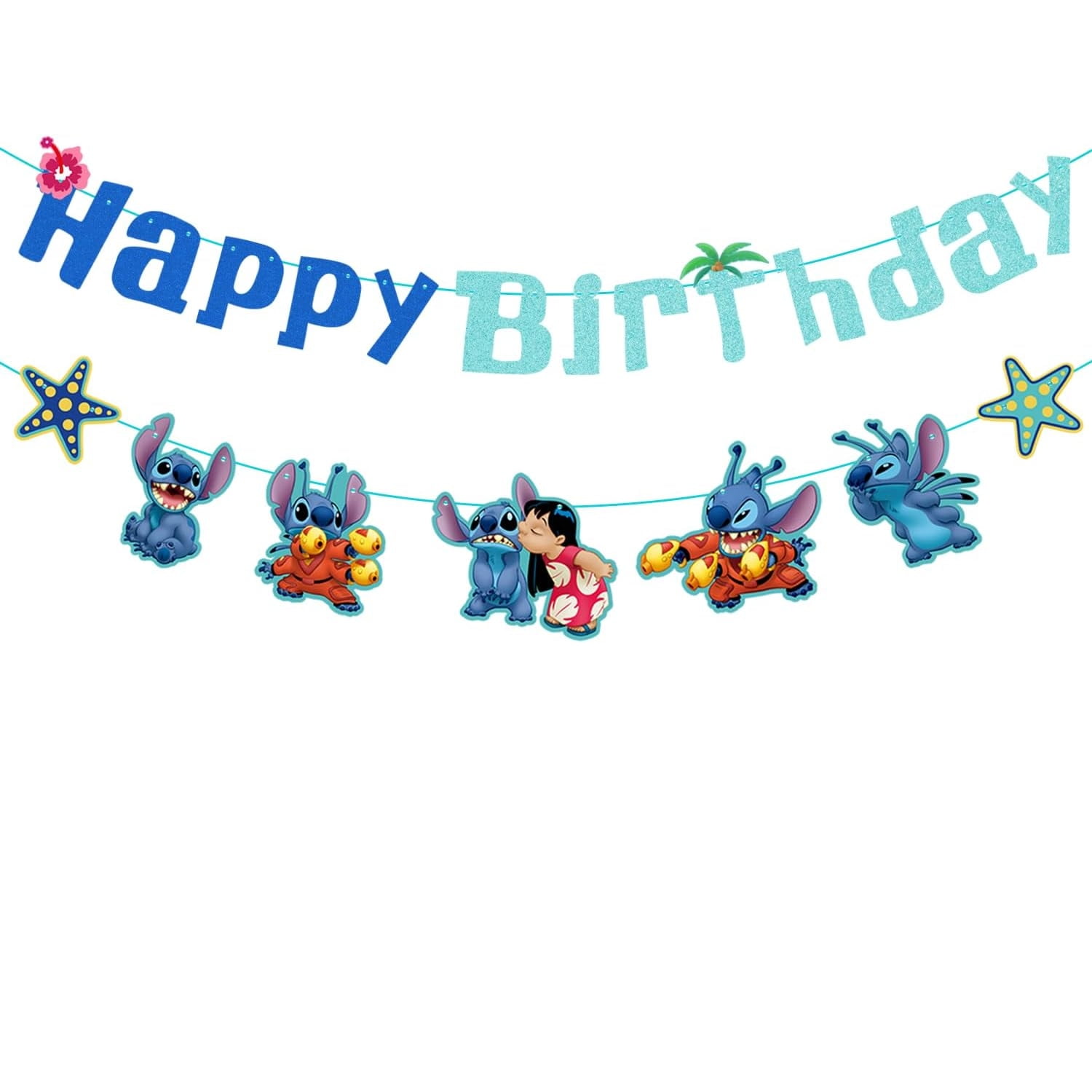 Stitch Birthday Party Banner Stitch Theme Party Banner Cartoon Themed ...