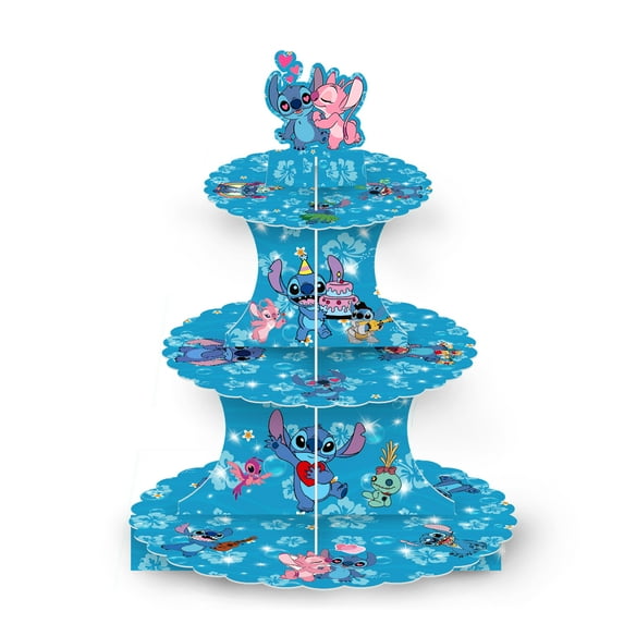 Stitch Birthday Party Cakestand,3-Tier Cake Stand for Stitch Theme ...