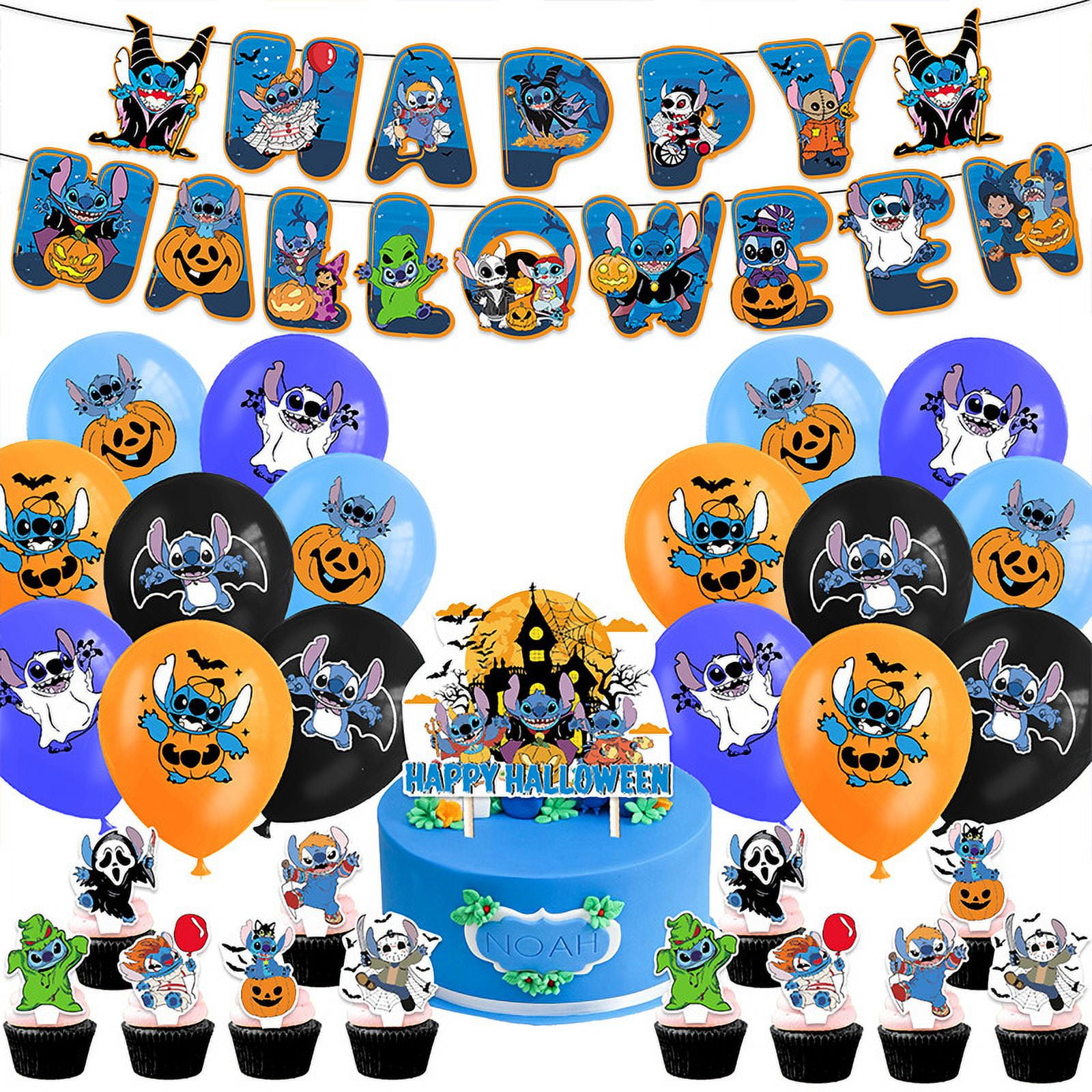 Stitch Birthday Party Supplies,Cartoons Theme Party Decoration Set ...
