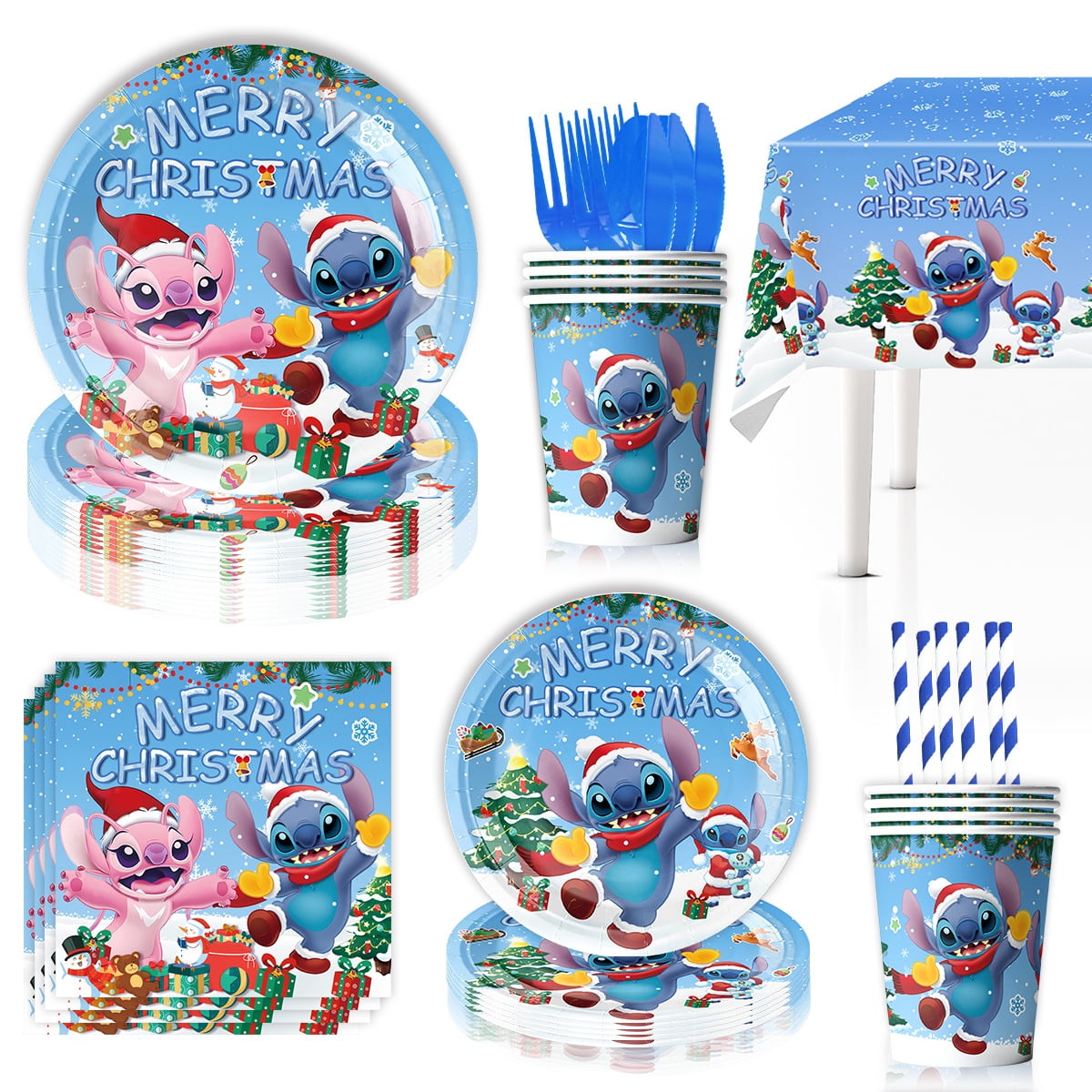 Stitch Birthday Party Supplies,Cartoons Theme Party Decoration Set ...