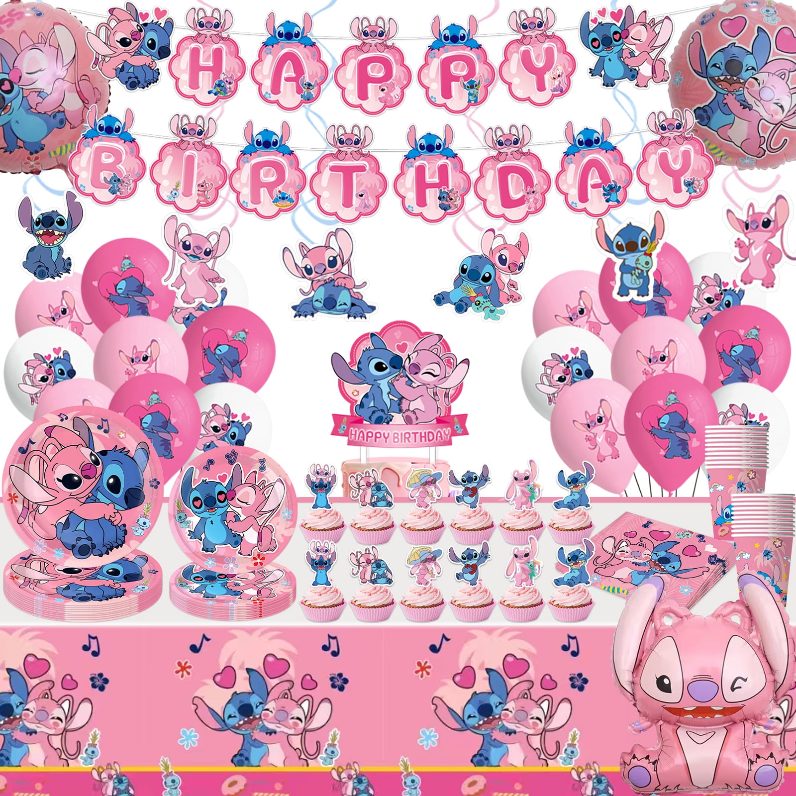 Stitch Birthday Party Supplies, Stitch Party Decorations Includes ...