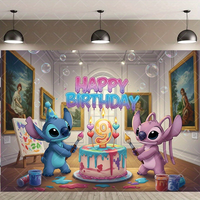 Stitch Birthday Party banner background - Birthday, wedding, graduation ...