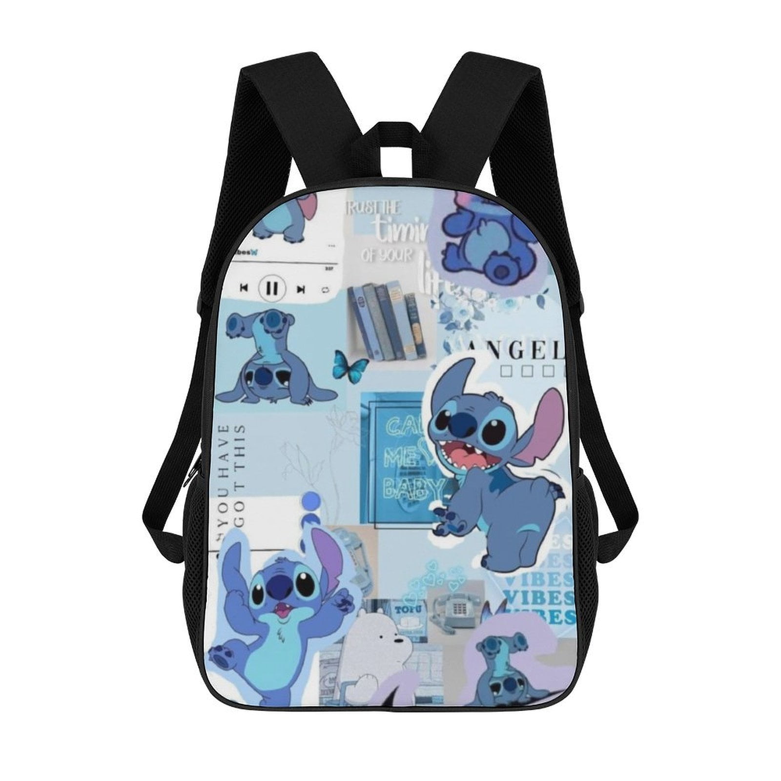 Stitch Blue Aesthetic Collage Backpack Travel Laptop Casual College ...