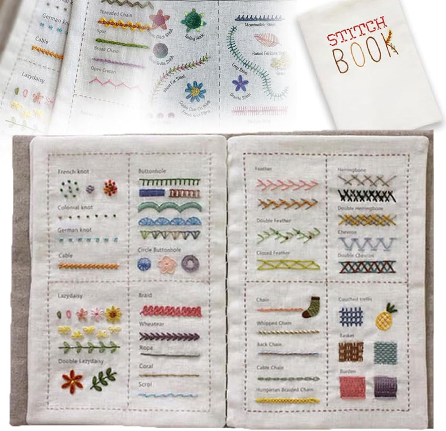 Stitch Book, DIY Stitch Book, Stitch Sample Book with Embroidery Stitch ...