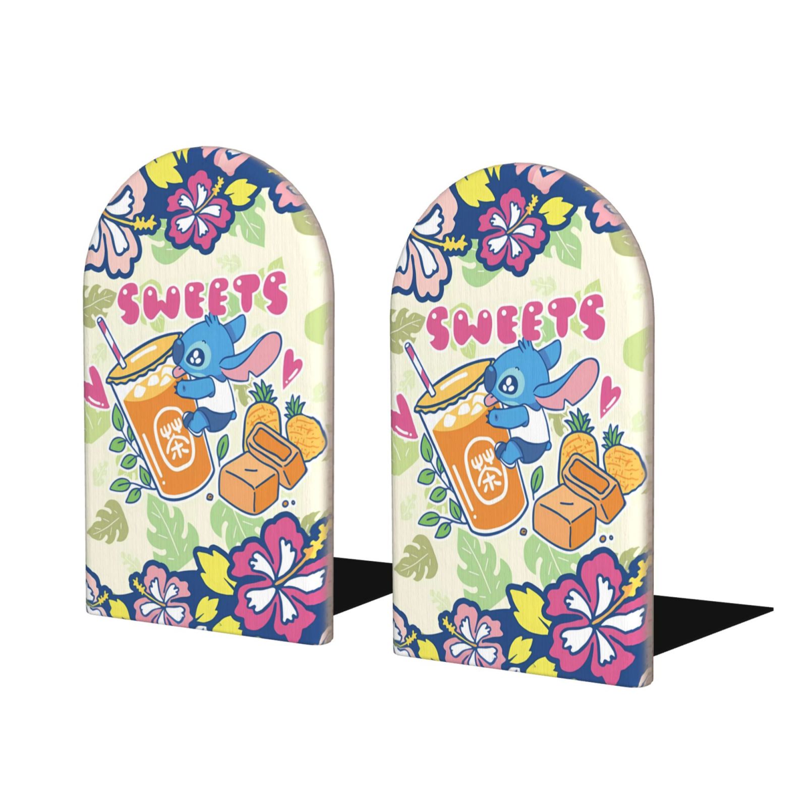 Stitch Bookends beech wood Book Ends for Shelves Non-Skid Book Stoppers ...