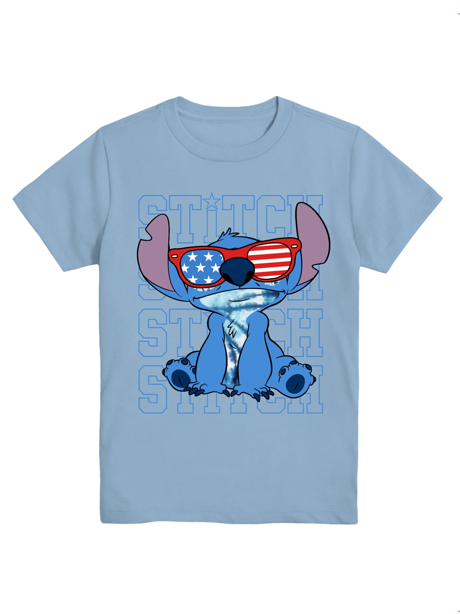 Lilo and Stitch Boys USA Americana Crewneck Graphic Tee with Short ...