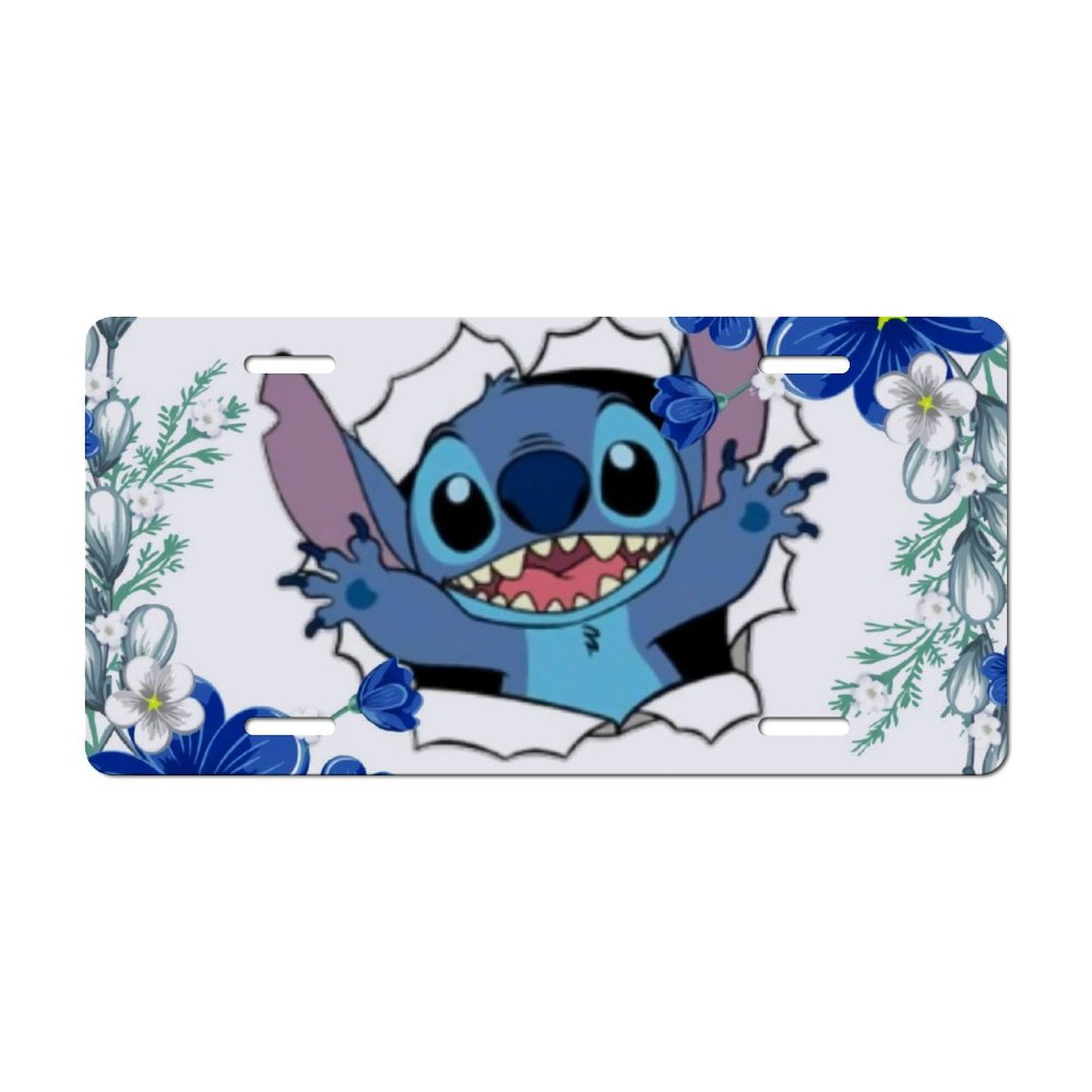 Stitch Car License Plate Cute Anime License Plate Covers Holder ...