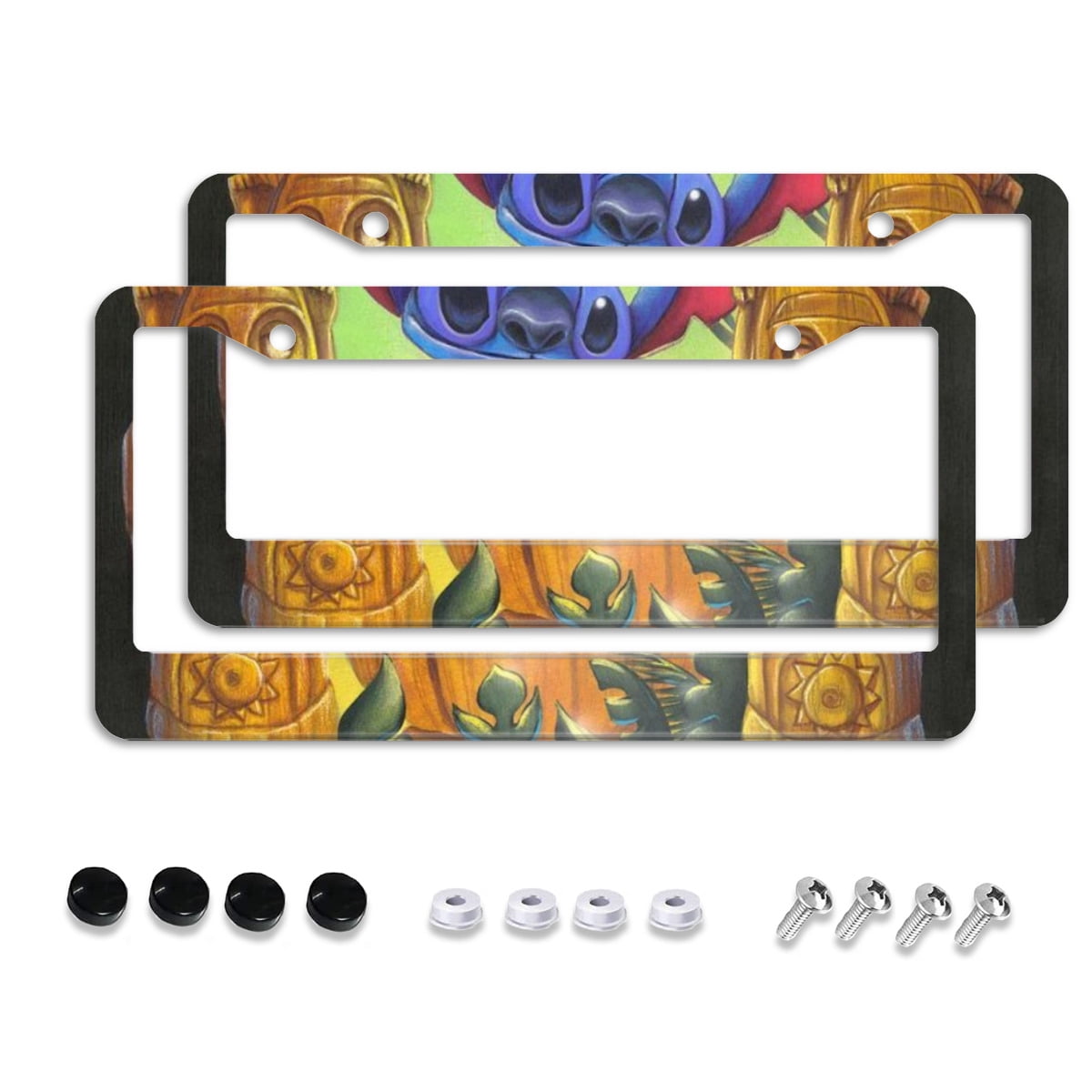 Stitch Car License Plate Frame 2 Pack, License Plate Cover Bracket ...