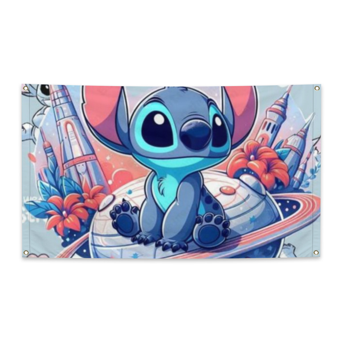 Stitch Cartoon 3x5 ft Face Flag - Vivid Color and Fade proof - Canvas ...