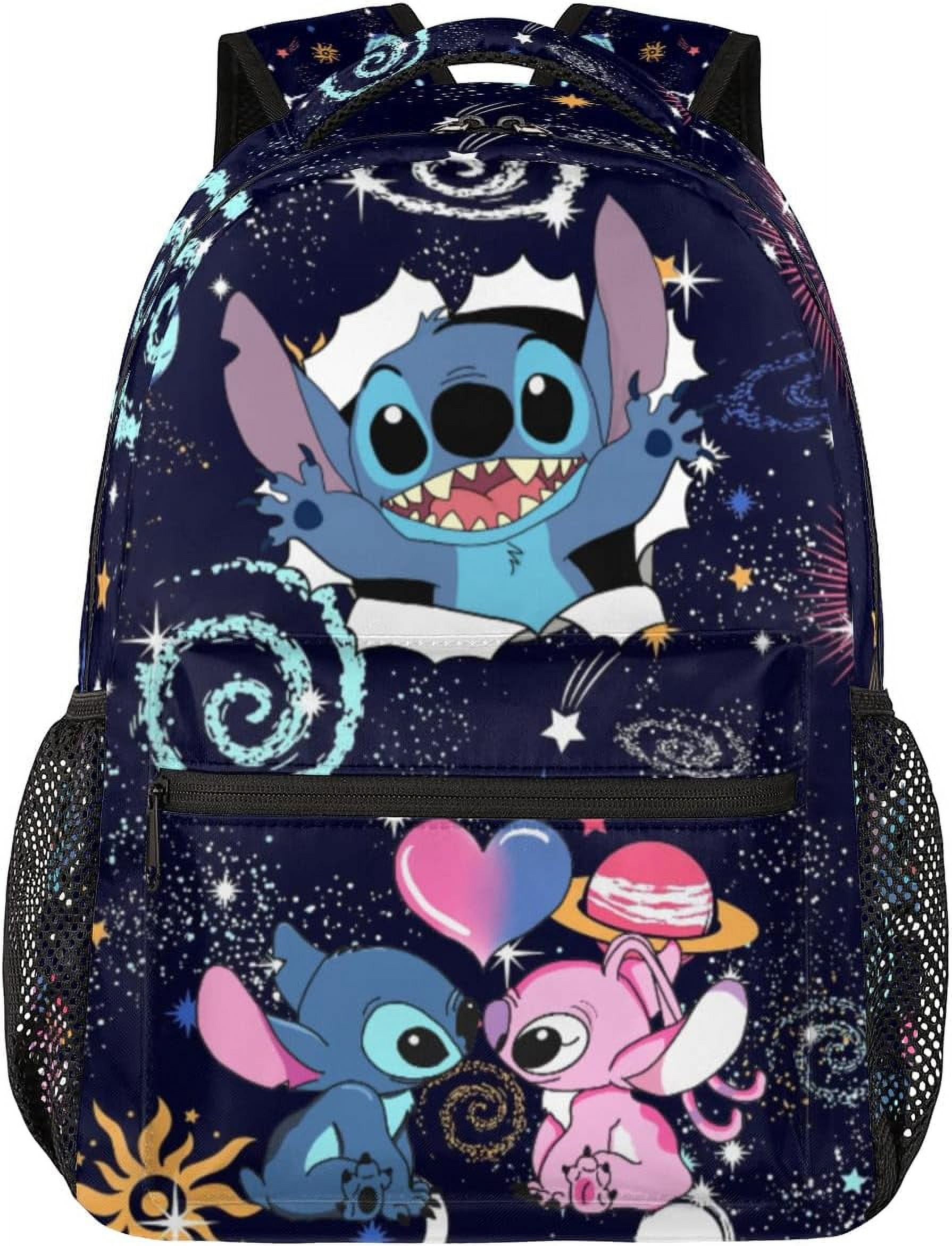 Stitch Cartoon Backpack 17 Inches Casual Sports Bag Waterproof Travel ...
