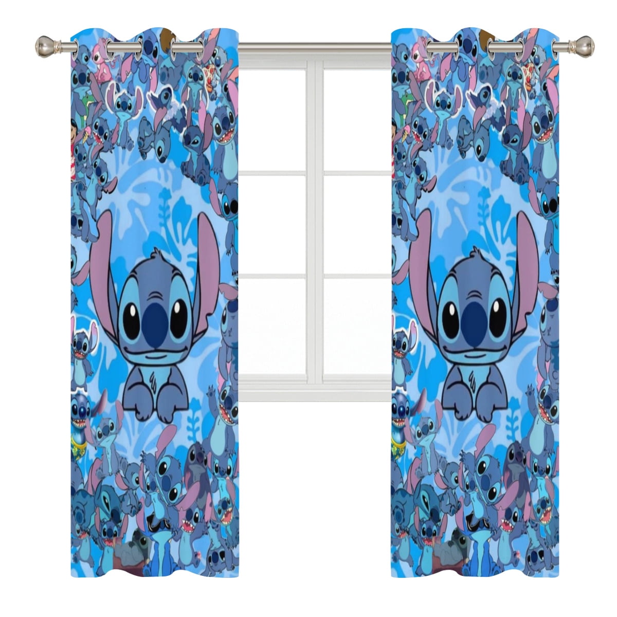 Stitch Cartoon Blackout Room Curtains Bedroom Kids Curtains Insulated ...