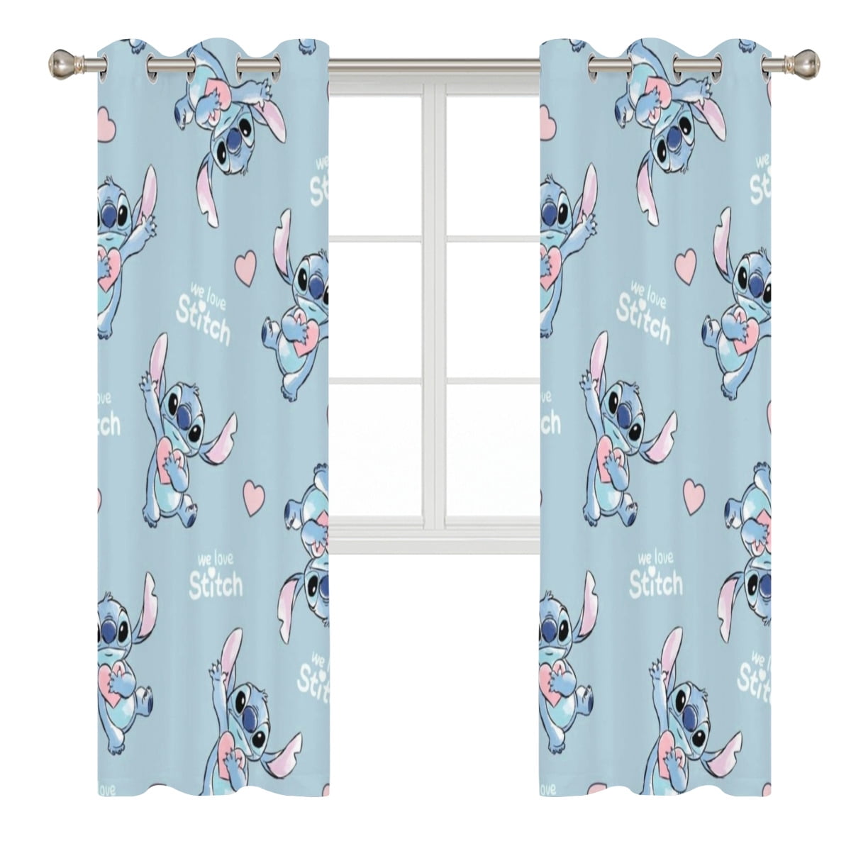 Stitch Cartoon Blackout Room Curtains Bedroom Kids Curtains Insulated ...