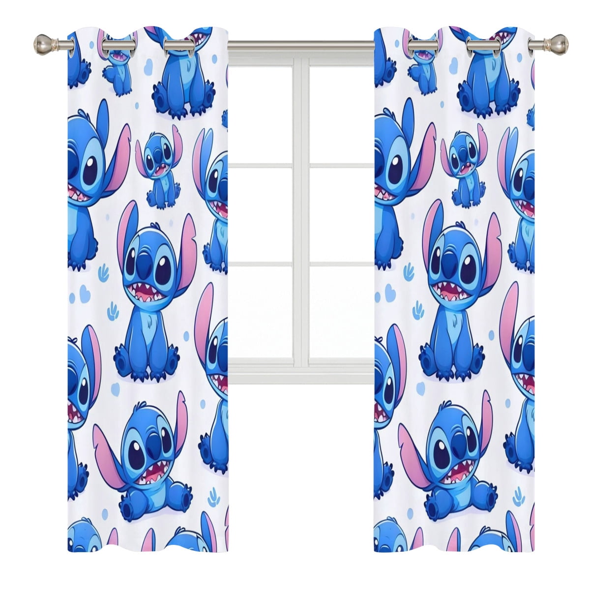 Stitch Cartoon Blackout Room Curtains Bedroom Kids Curtains Insulated ...