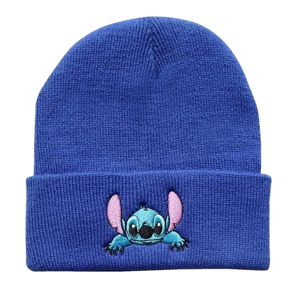 Stitch Cartoon Character Blue Adult Size Beanie Hat - Walmart.com