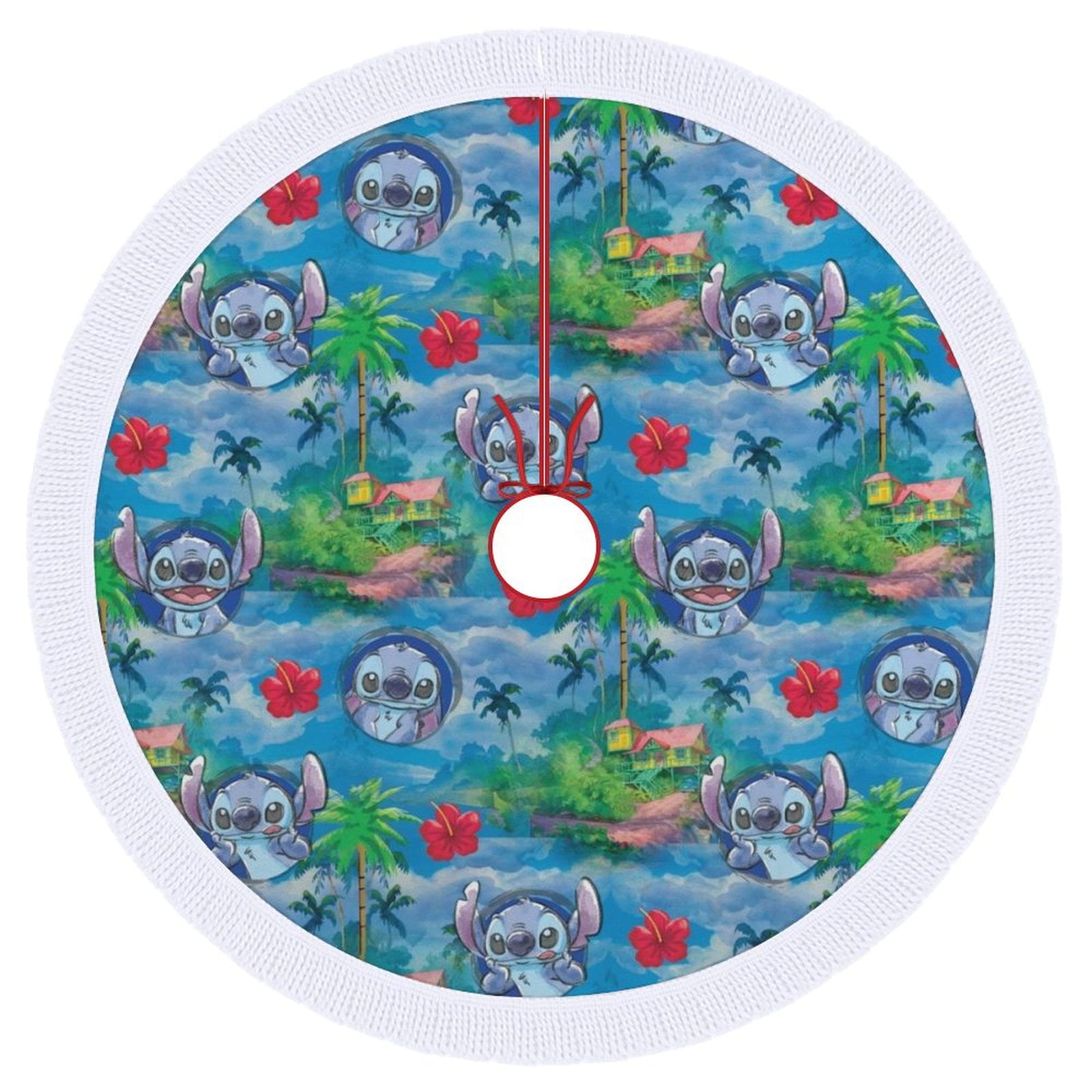 Stitch Cartoon Character Christmas Tree Skirt 30 inch Tree Skirt Large ...
