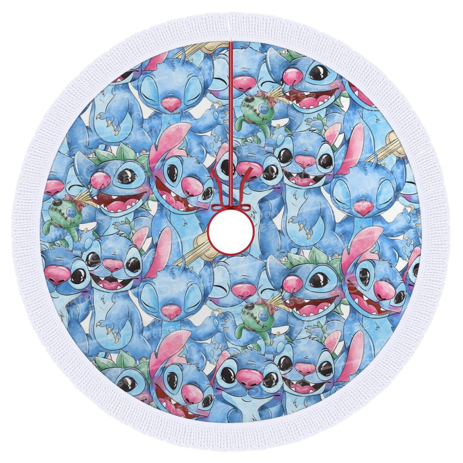 Stitch Cartoon Character Christmas Tree Skirt 36 inch Tree Skirt Large ...