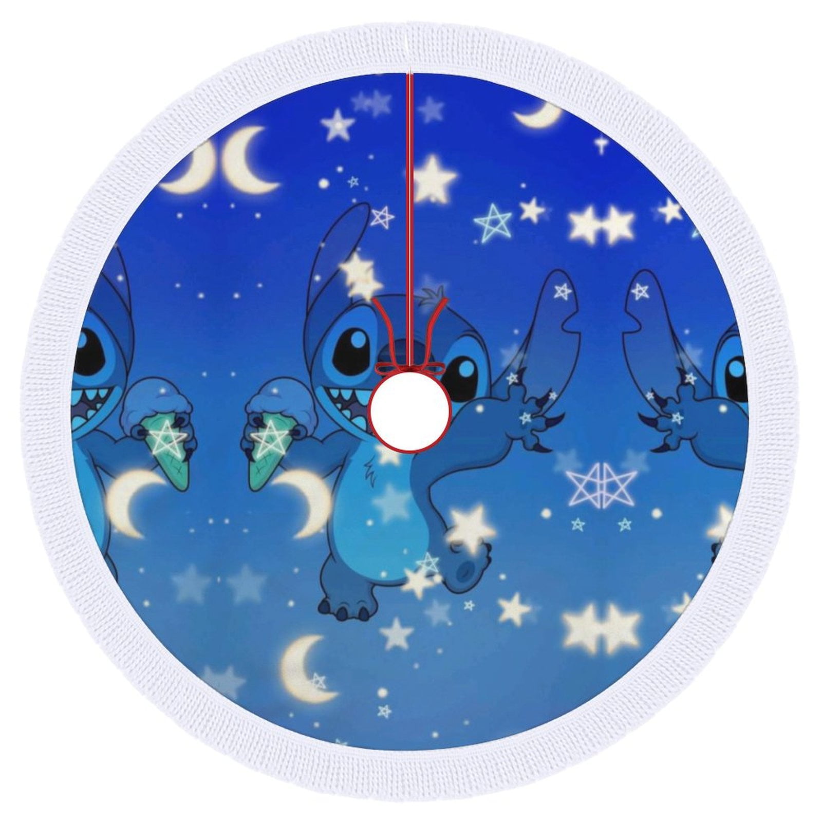 Stitch Cartoon Character Christmas Tree Skirt 36 inch Tree Skirt Large ...
