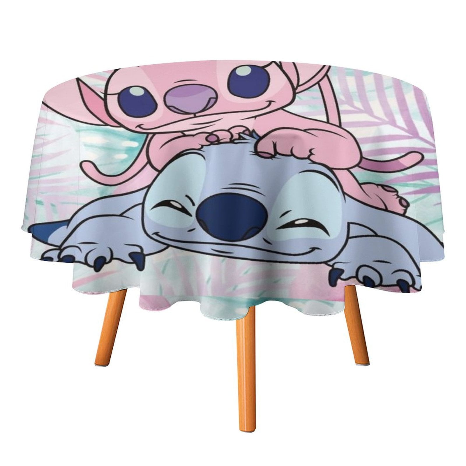 Stitch Cartoon Character Table Cloth Round Tablecloth Polyester Table ...