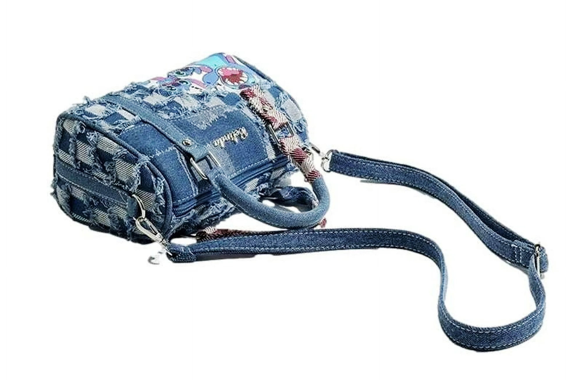 Disney's Stitch Character Canvas Handbag with Leather Strap - Ideal ...