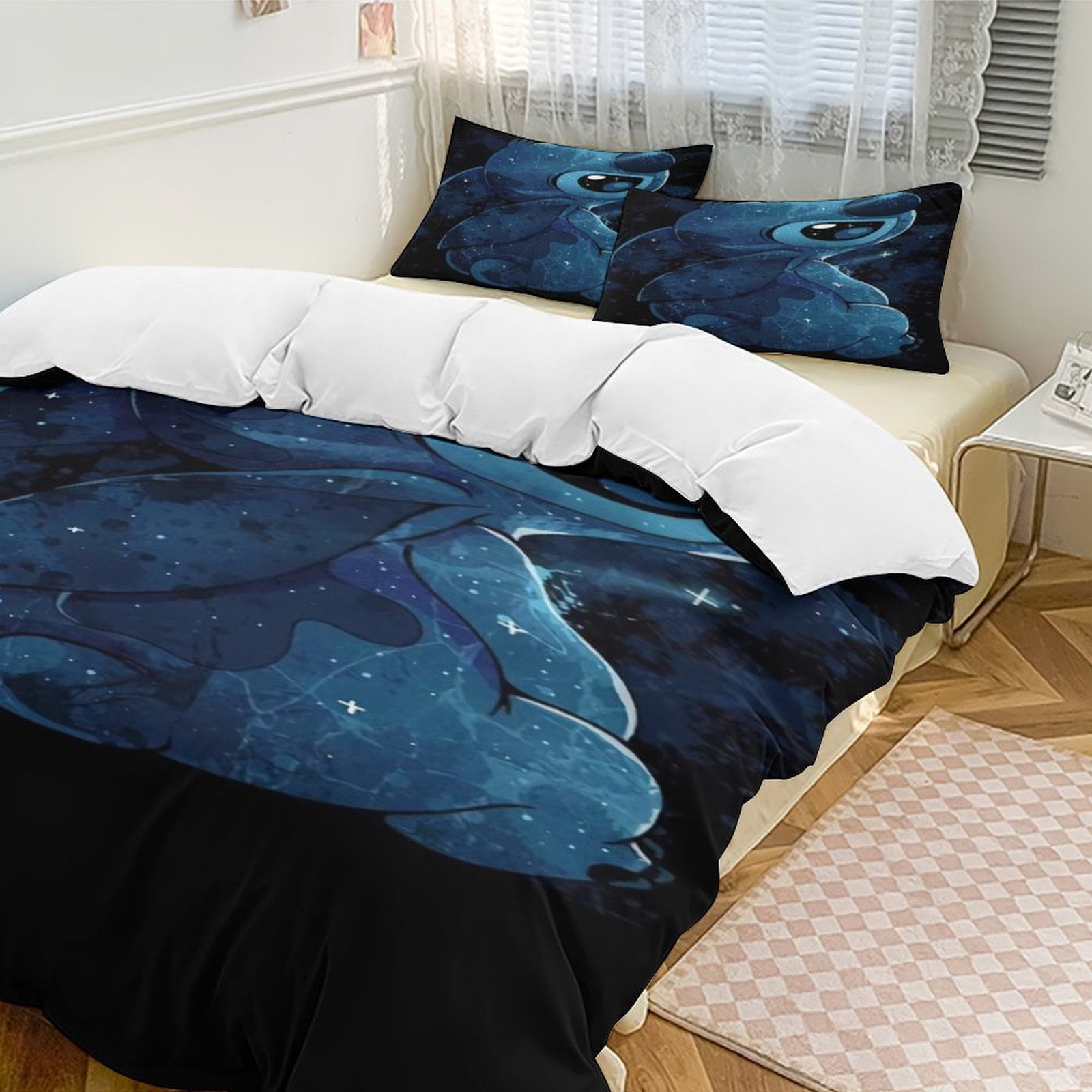 Stitch Cartoon Home Bed 3-piece Set, Polyester Wash Student Dormitory ...