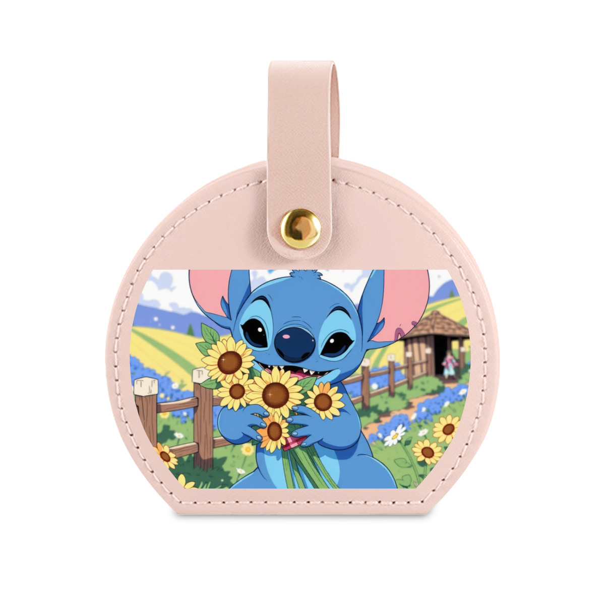 Stitch Cartoon Jewelry Box Portable Handbag jewelry Box Leather Jewelry ...
