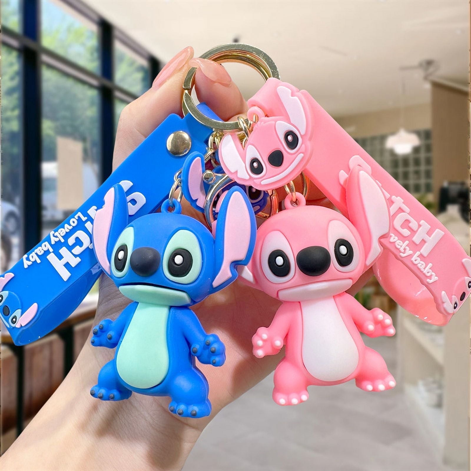 Stitch Cartoon Keychains, Anime cute Keychain, Backpack Key Key Chain ...
