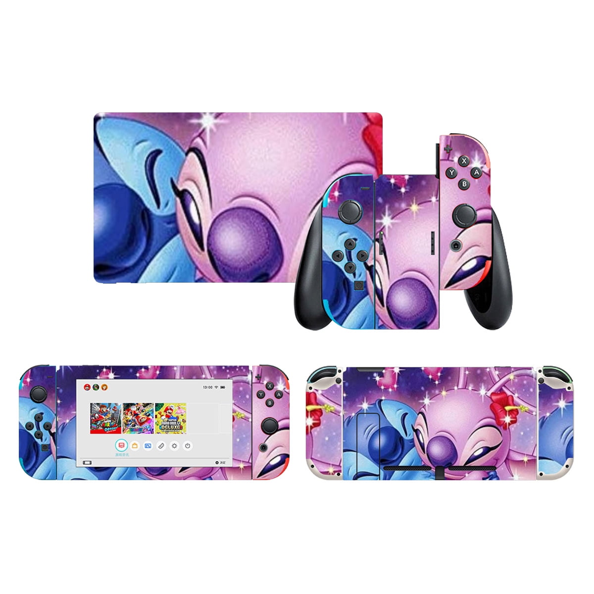 Stitch Cartoon Nintendo Switch Skin Stickers, Full Skin Protection Film Stickers Design for ...