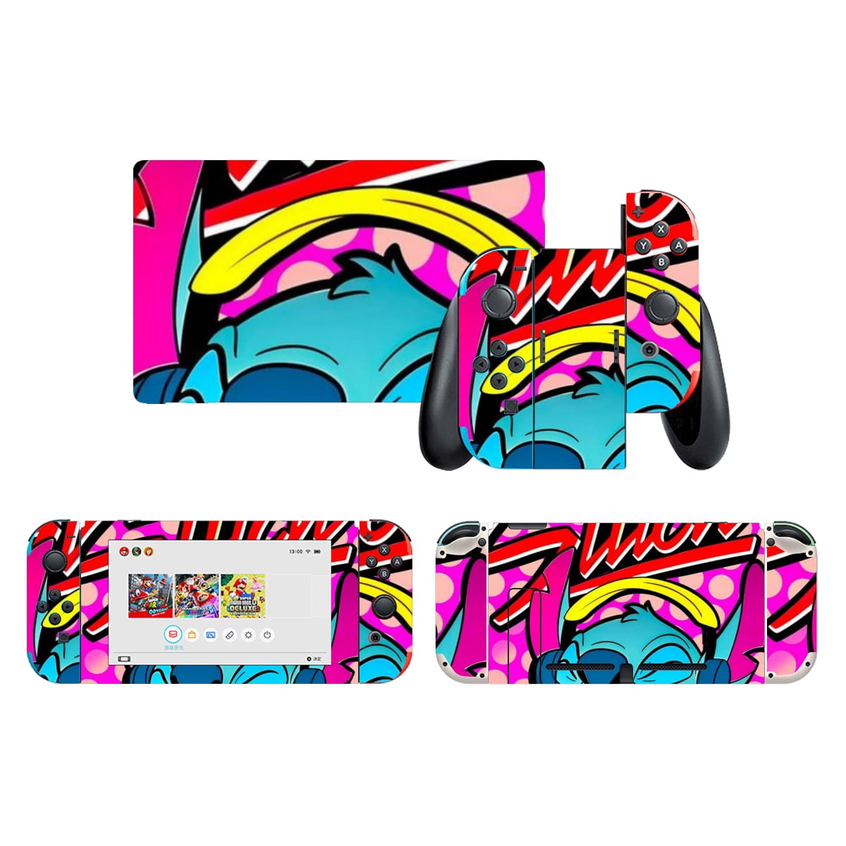 Stitch Cartoon Nintendo Switch Skin Stickers, Full Skin Protection Film ...