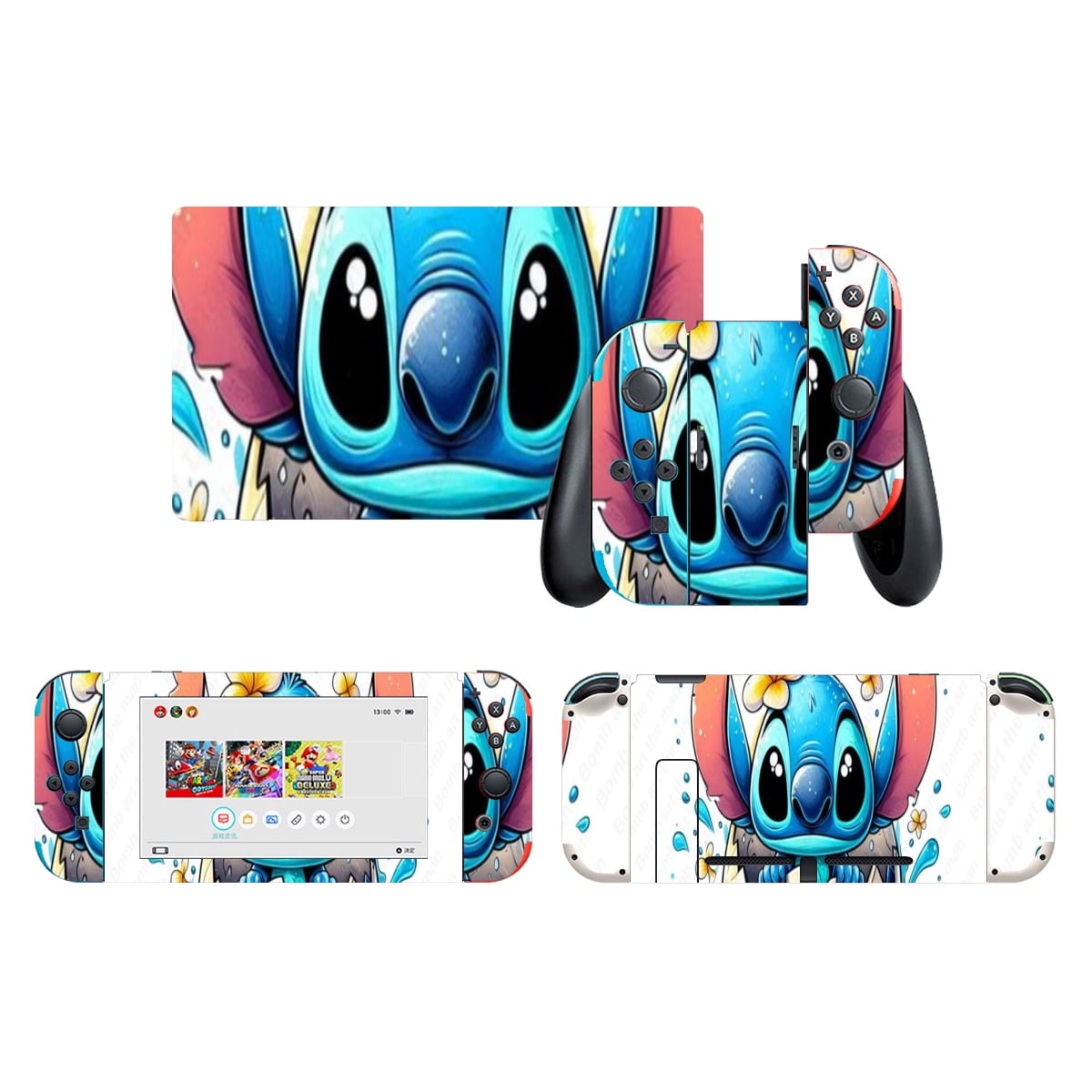 Stitch Cartoon Nintendo Switch Skin Stickers, Full Skin Protection Film ...