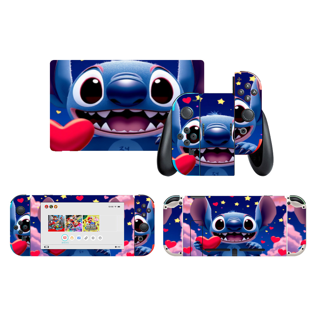 Stitch Cartoon Nintendo Switch Skin Stickers, Full Skin Protection Film ...