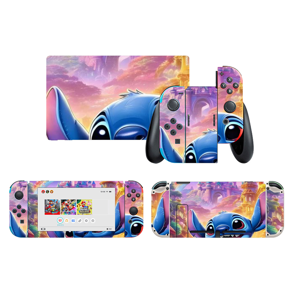 Stitch Cartoon Nintendo Switch Skin Stickers, Full Skin Protection Film ...