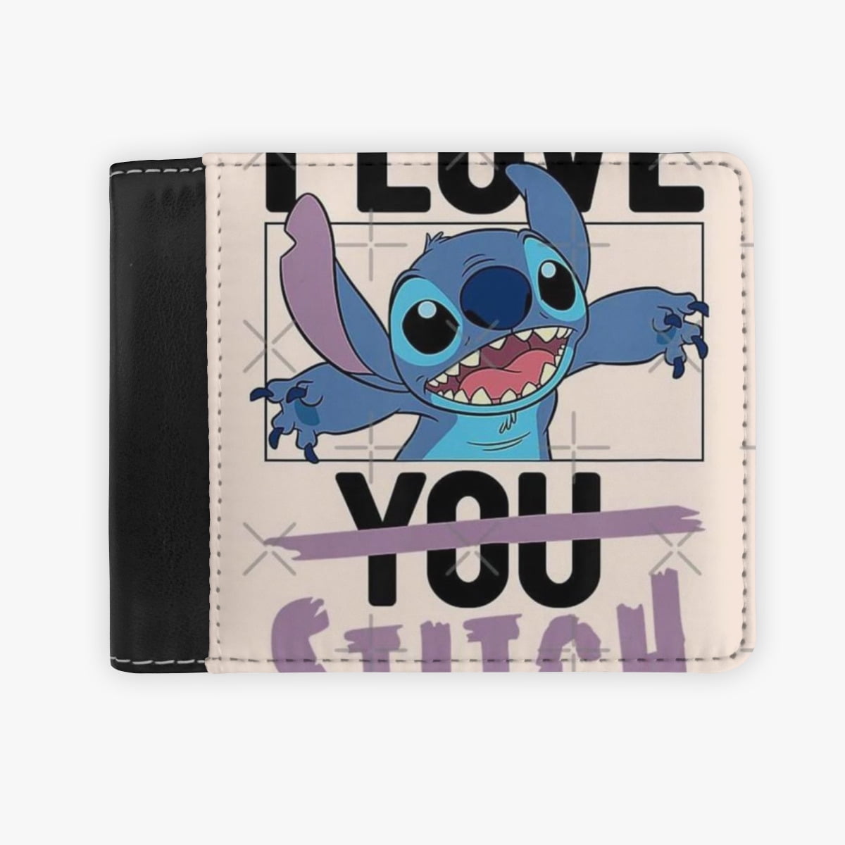 Stitch Cartoon PU Bifold Wallet for Boys Girls, 4.64 x 3.71 Inches ...