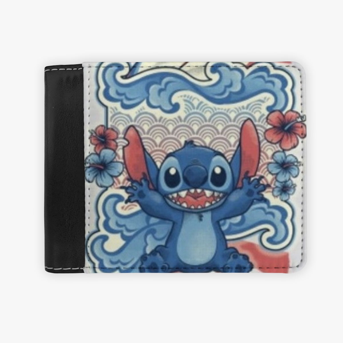 Stitch Cartoon PU Bifold Wallet for Boys Girls, 4.64 x 3.71 Inches ...