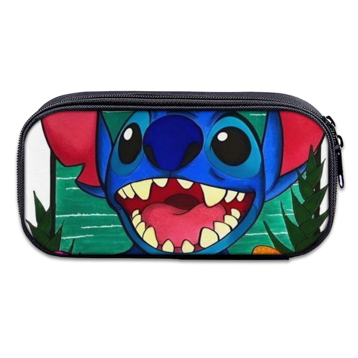 Stitch CartoonPolyester Waterproof Pencil Case With Dual Zipper Pockets ...
